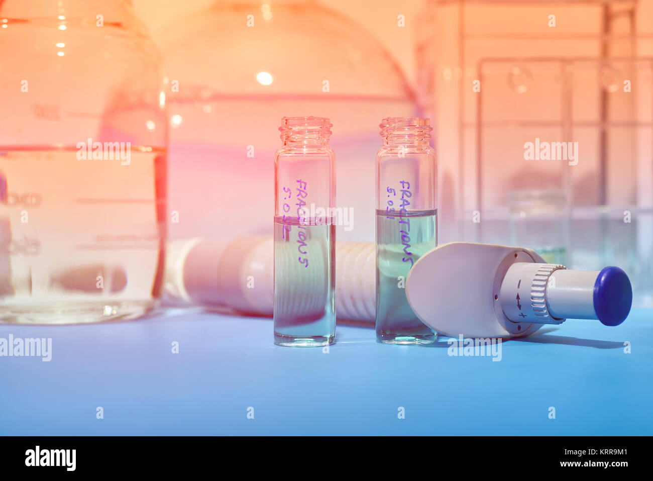 Scientific background. Tools for histopathology, fixative vials for ...