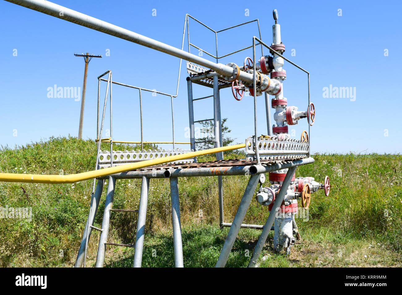 Well for oil and gas production. Oil well wellhead equipment. Oil ...