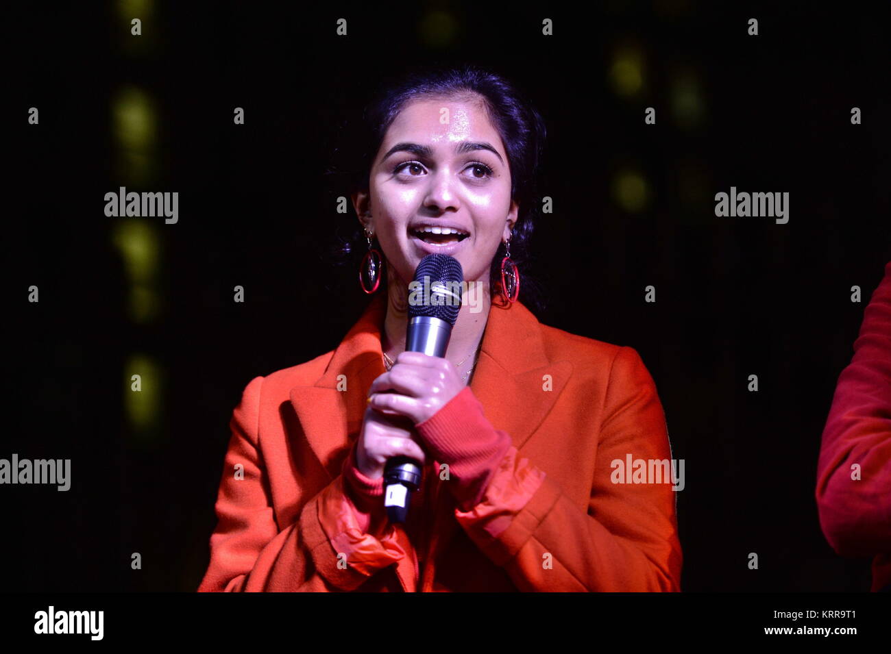 Amika George, 18, the founder of campaign group Free Periods, speaqks ...