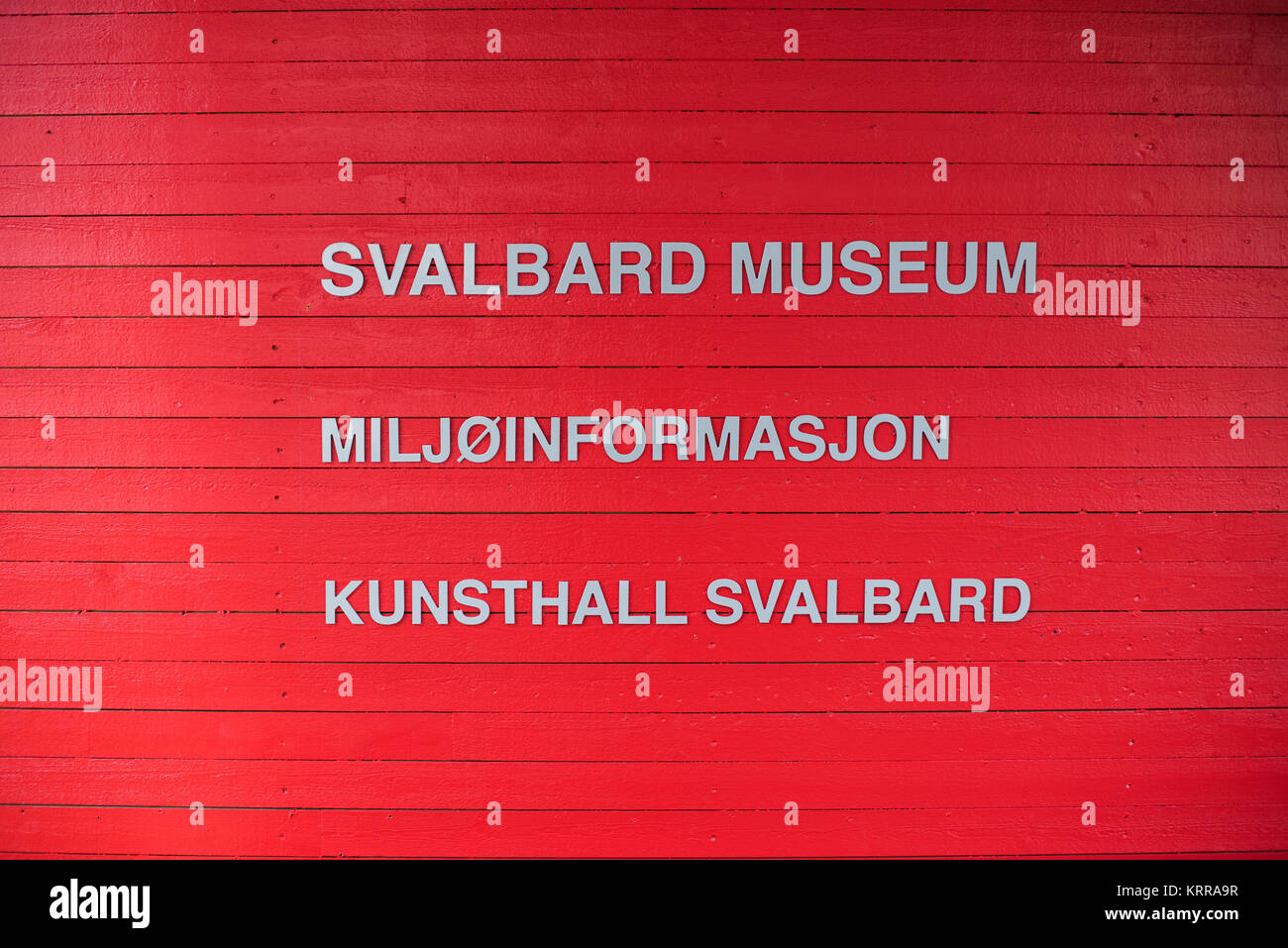LONGYEARBYEN, Svalbard — The exterior signage for Svalbard Museum announces the institution's ...