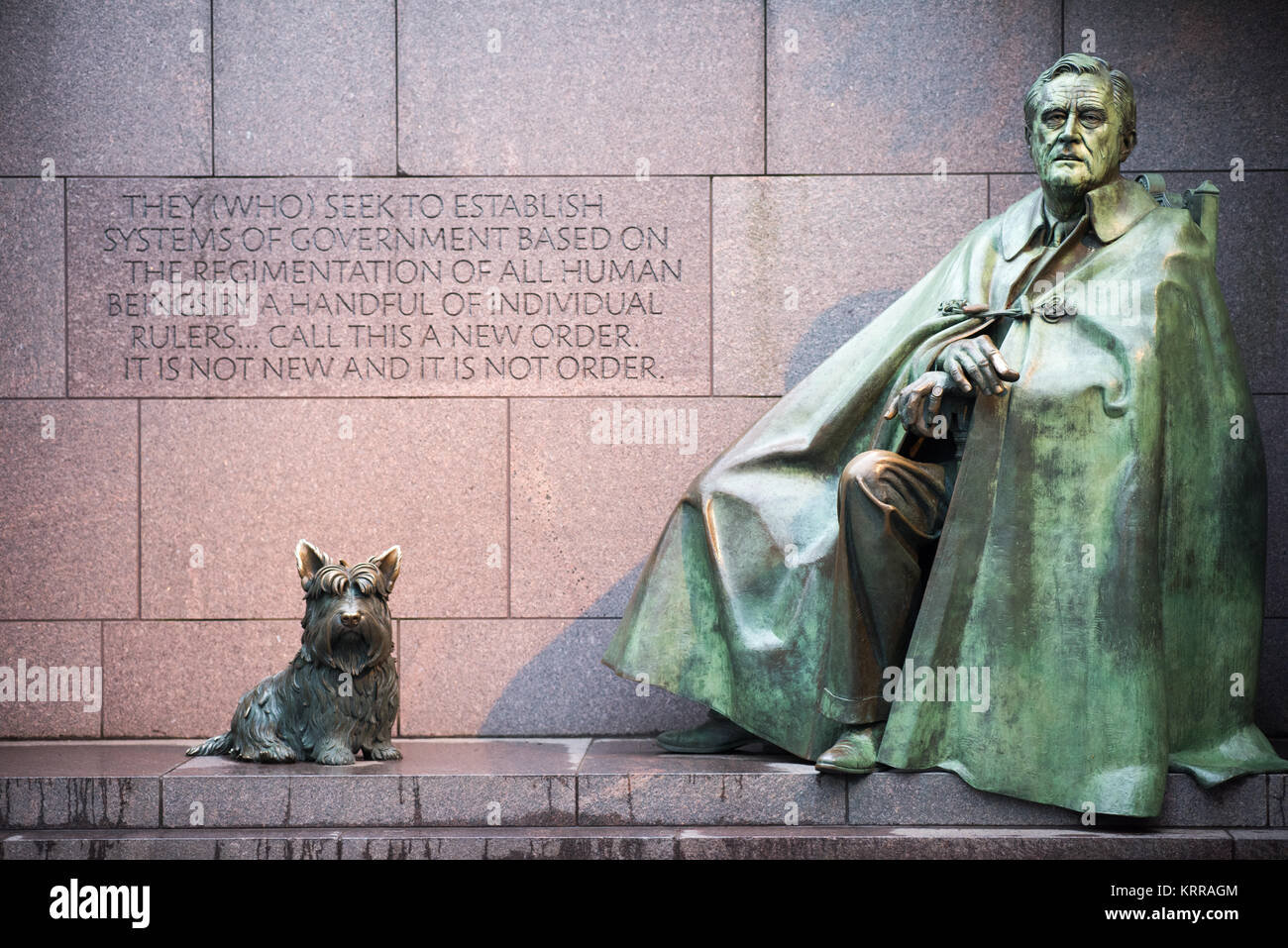 WASHINGTON DC, United States — The bronze statue of President Franklin ...