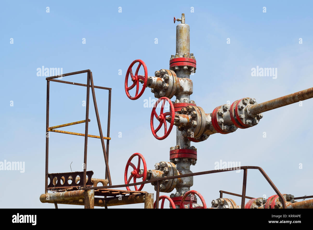 Well for oil and gas production. Oil well wellhead equipment. Oil ...