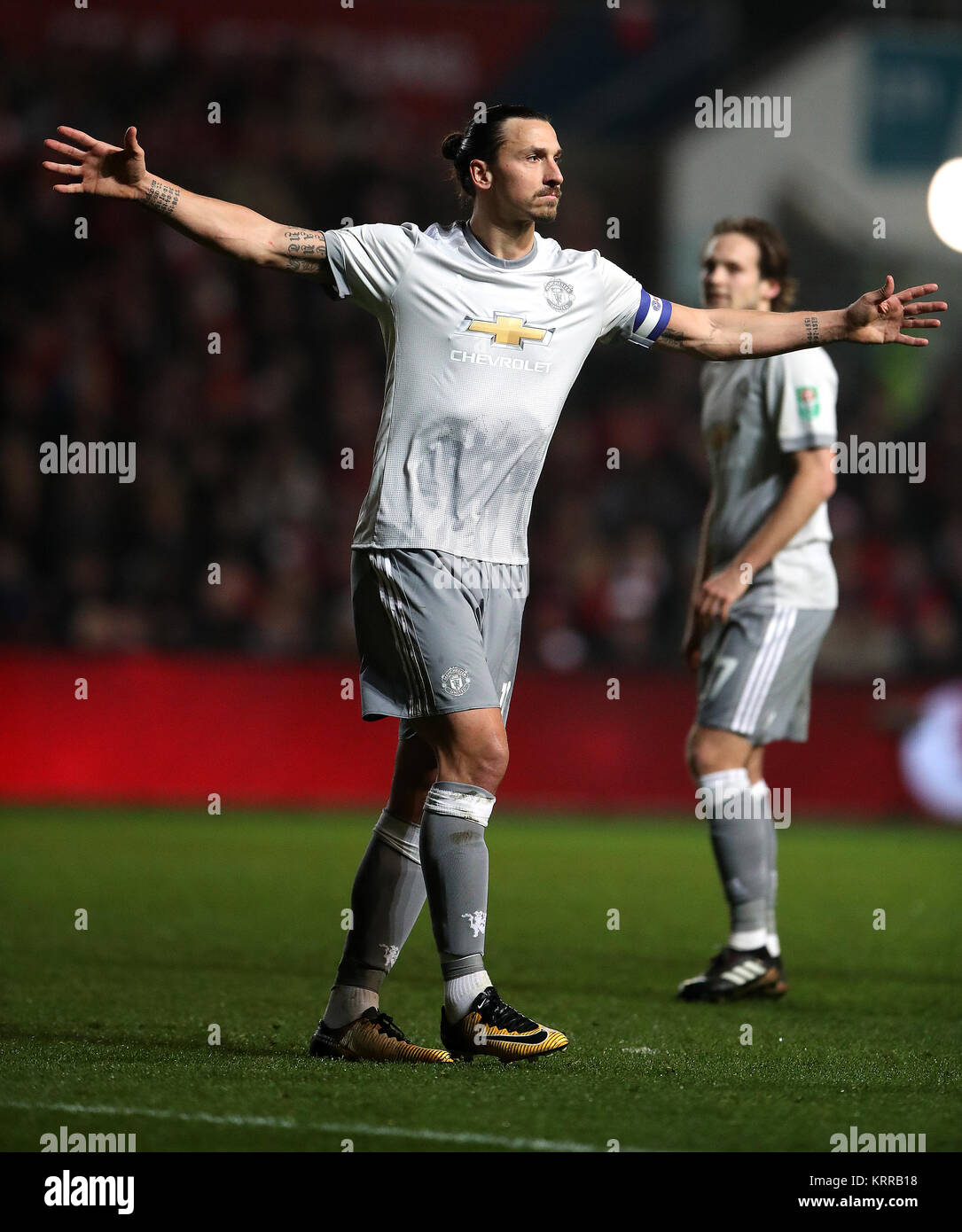 Manchester United's Zlatan Ibrahimovic celebrates scoring his side's ...