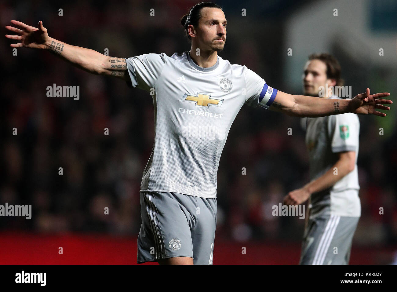 Manchester United's Zlatan Ibrahimovic celebrates scoring his side's ...