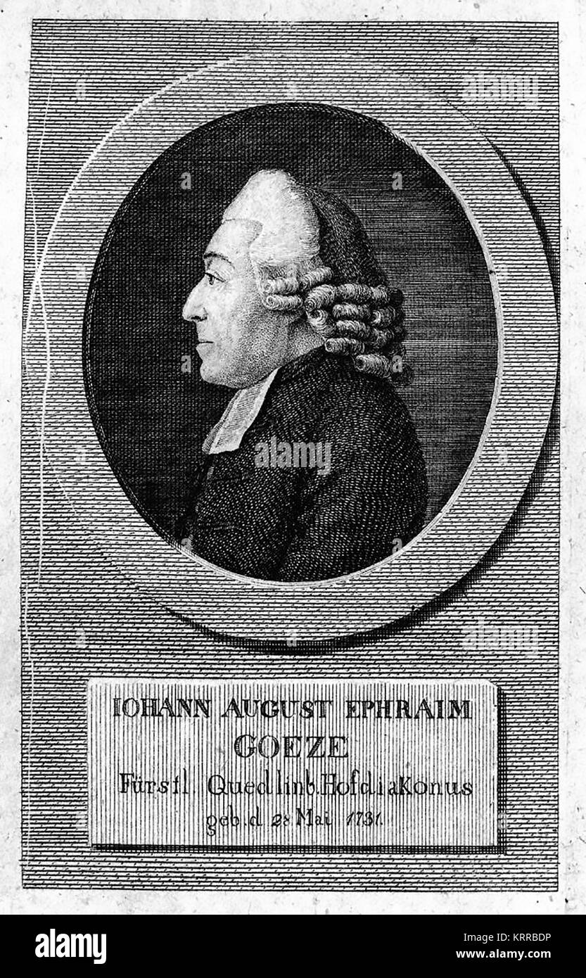 JOHANN GOEZE (1731-1793) German zoologist and the first person to ...