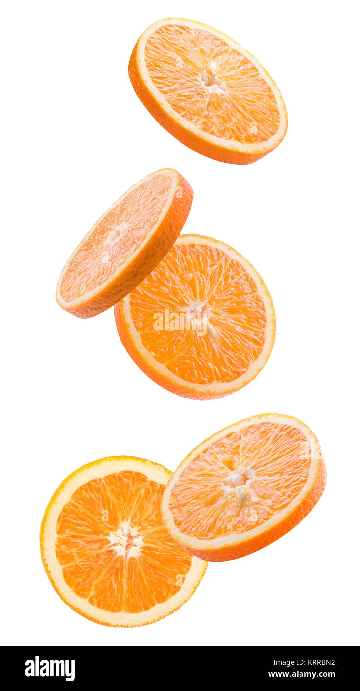 orange slices isolated on a white background Stock Photo - Alamy