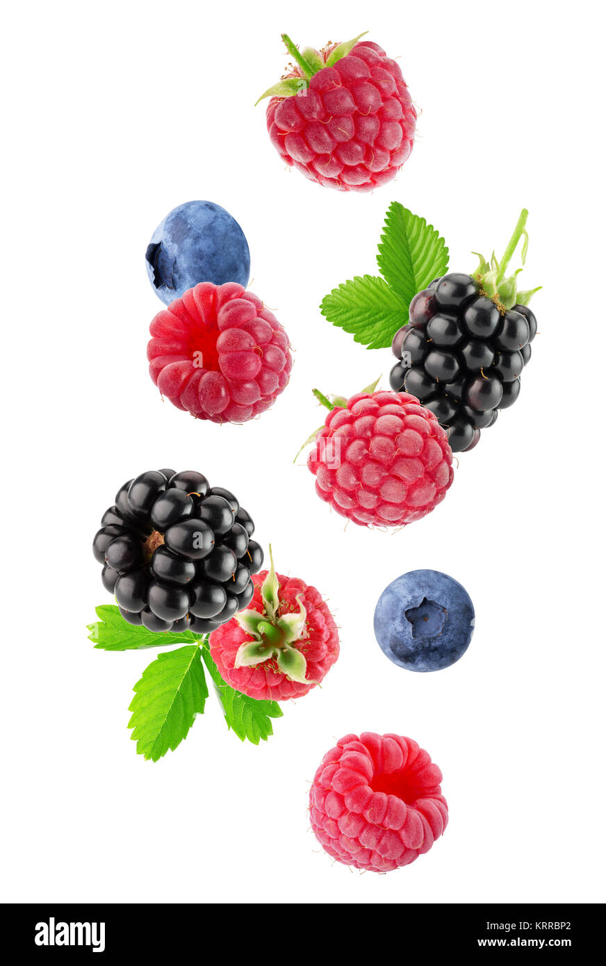 berry mix isolated on a white background Stock Photo - Alamy