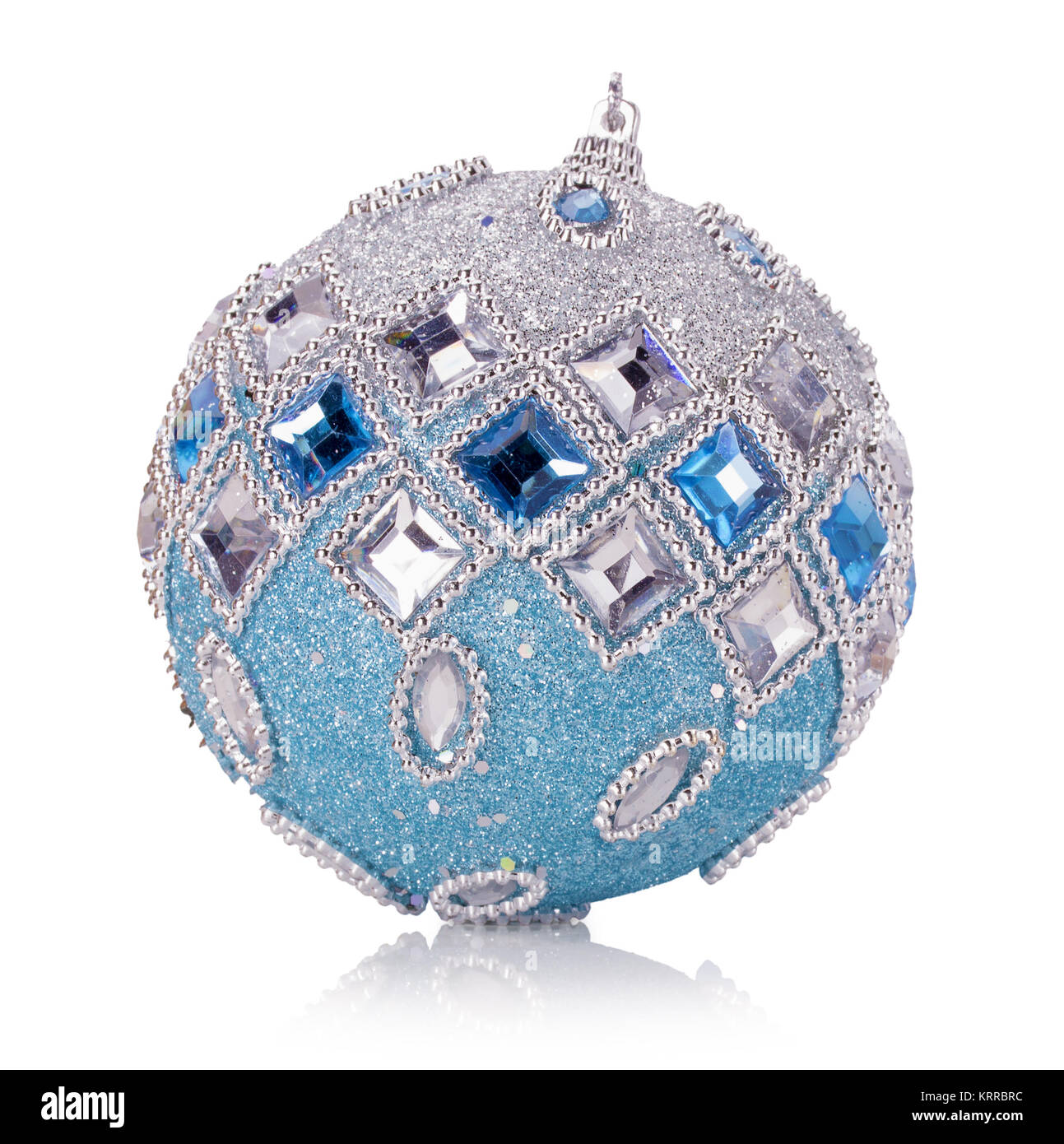 blue Christmas tree ball isolated on a white background Stock Photo - Alamy