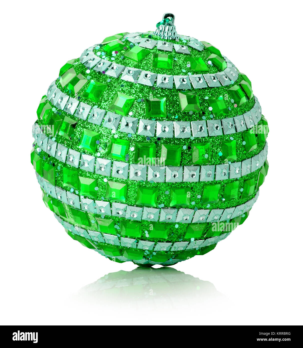 green Christmas tree ball isolated on a white background Stock Photo ...