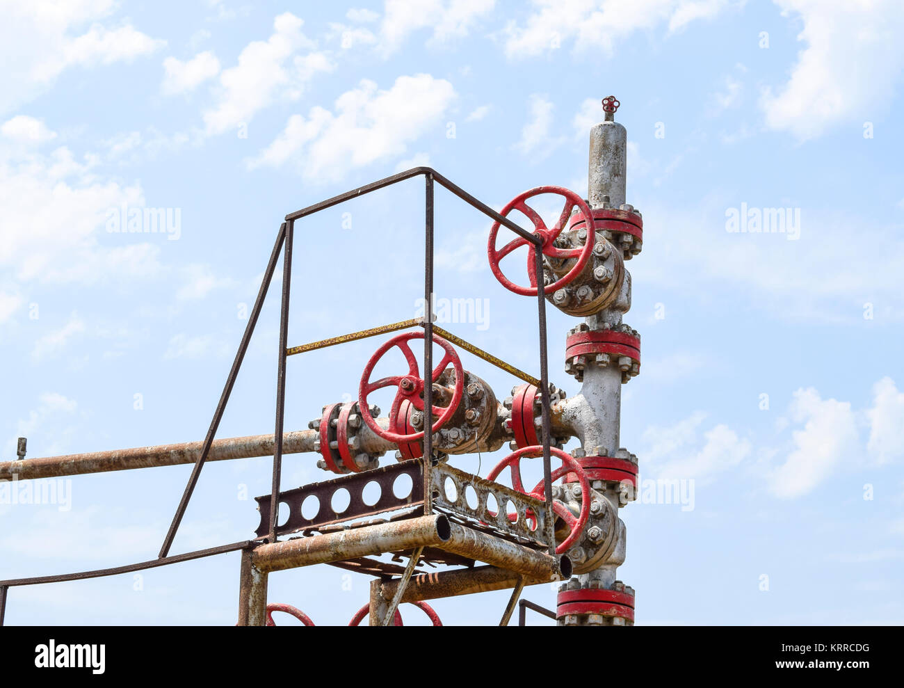 Oil well wellhead equipment. Hand valve with handwheel for opening and ...