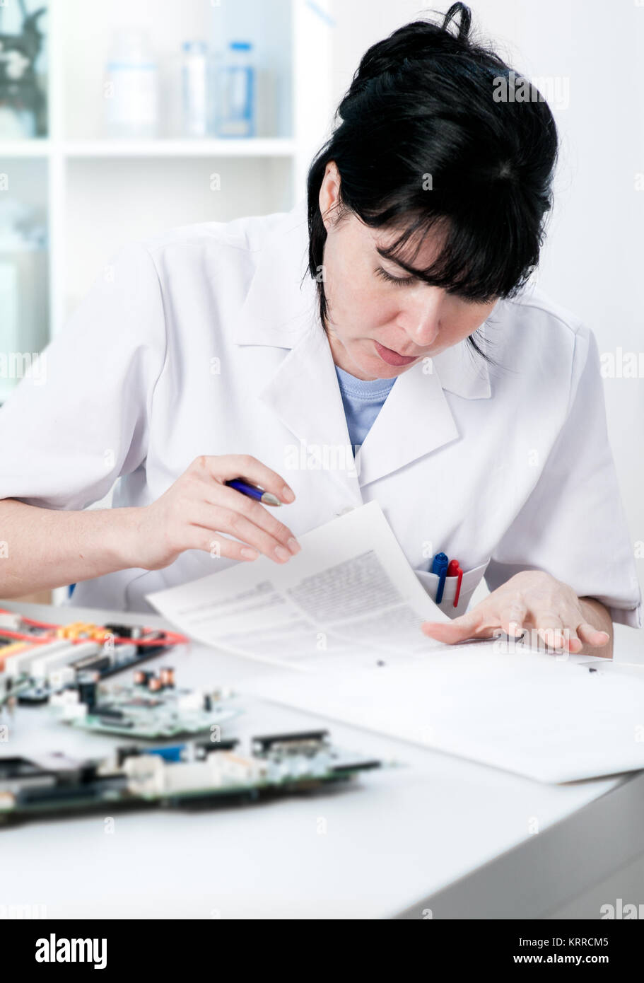 Woman engineer checks electrical hi-res stock photography and images ...
