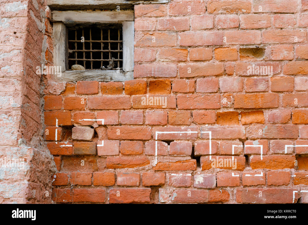 Bullet holes in a brick wall, Jallianwala Bagh, a public garden in ...