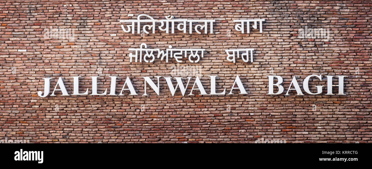 Bullet marks in a wall, Jallianwala Bagh, a public garden in Amritsar ...