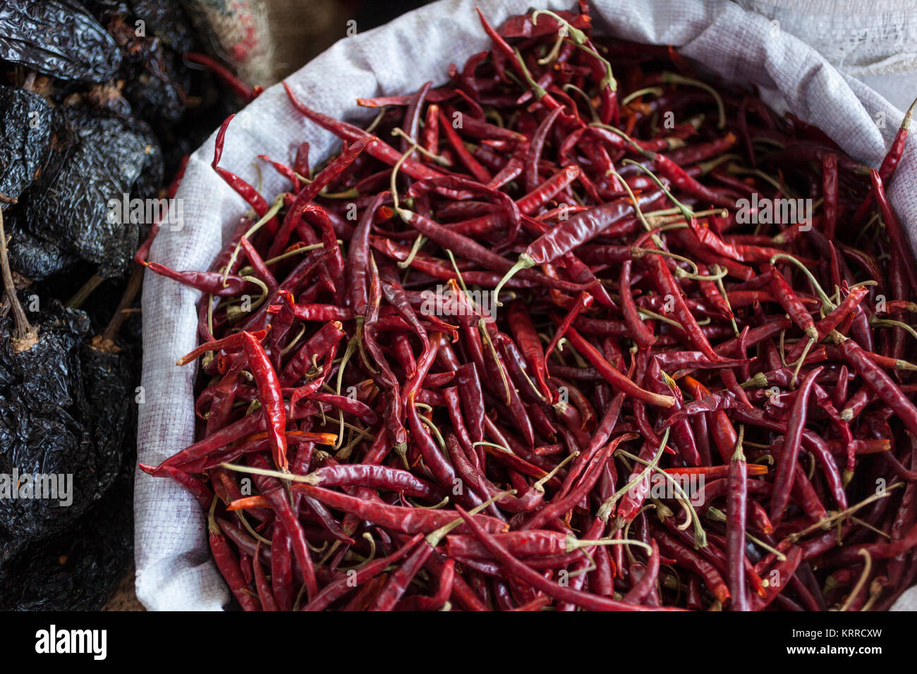 Abrol Chilichili pepper Etla market, near Oaxaca City, Oaxaca, Mexico ...