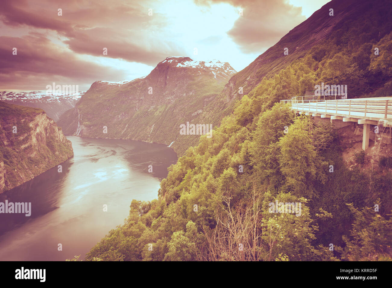 Tourism vacation and travel. Beautiful view over magical ...