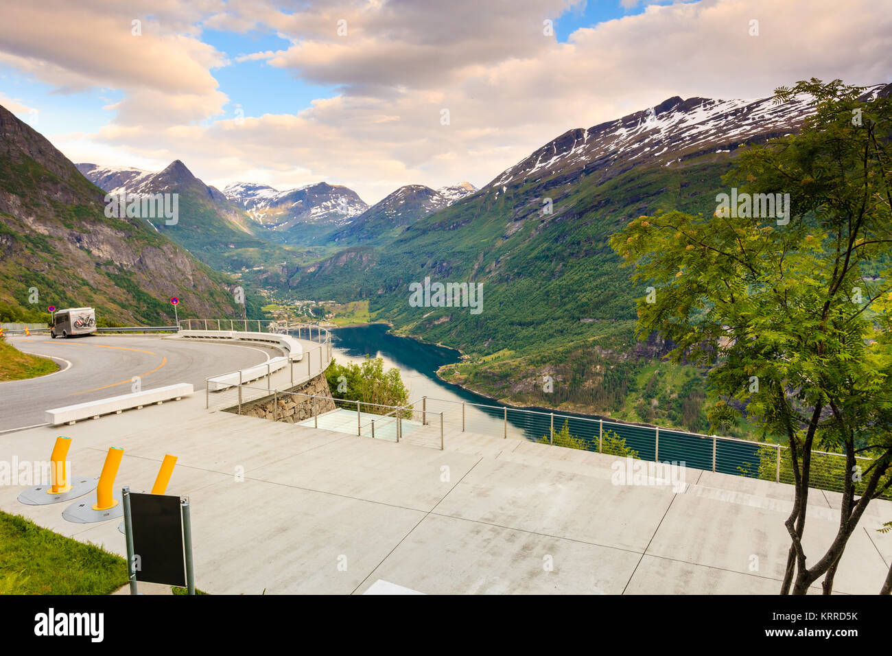 Tourism vacation and travel. Beautiful view over magical ...