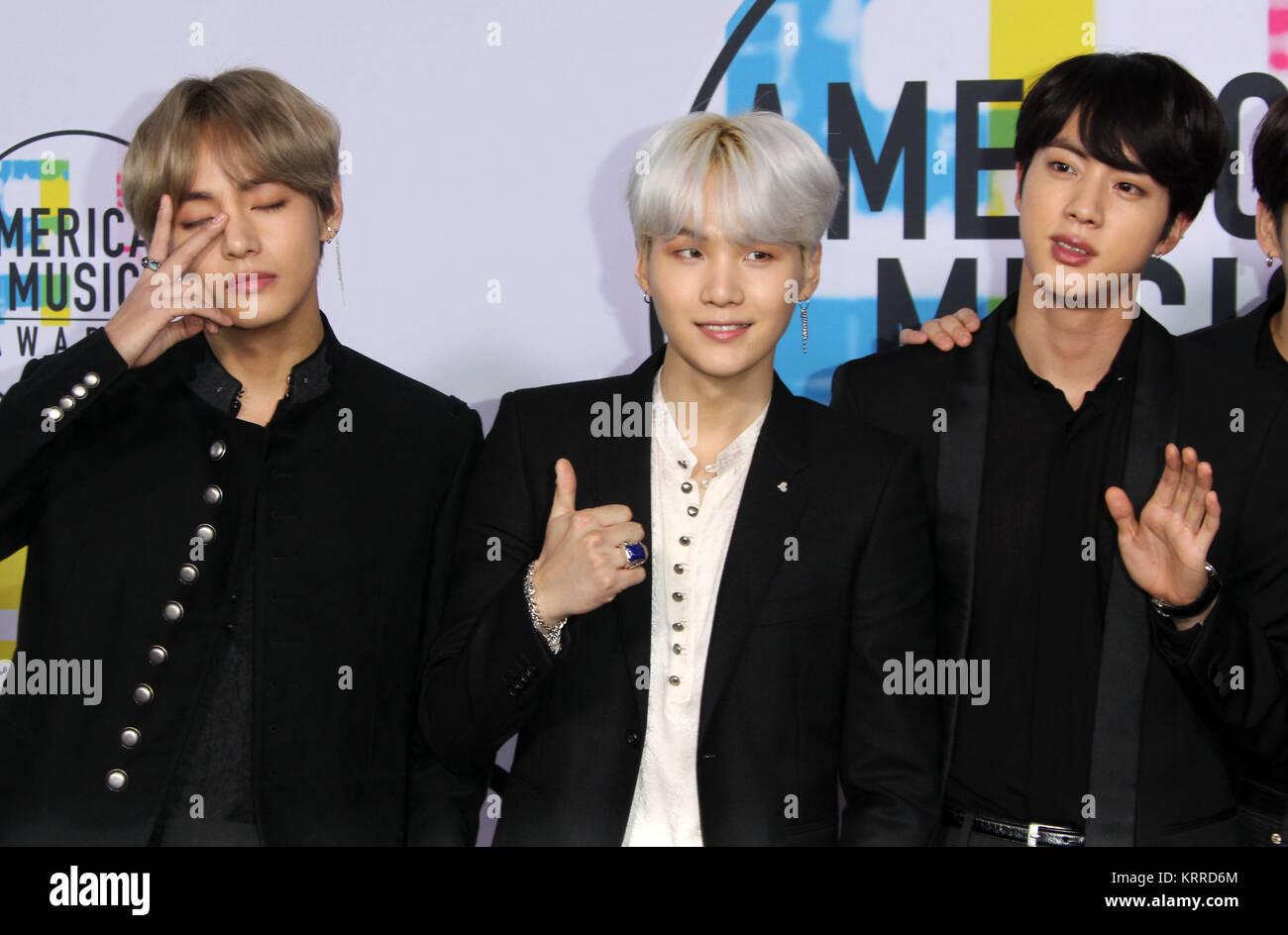 2017 American Music (AMA) Awards - Arrivals Featuring: Jin, J-Hope, RM ...