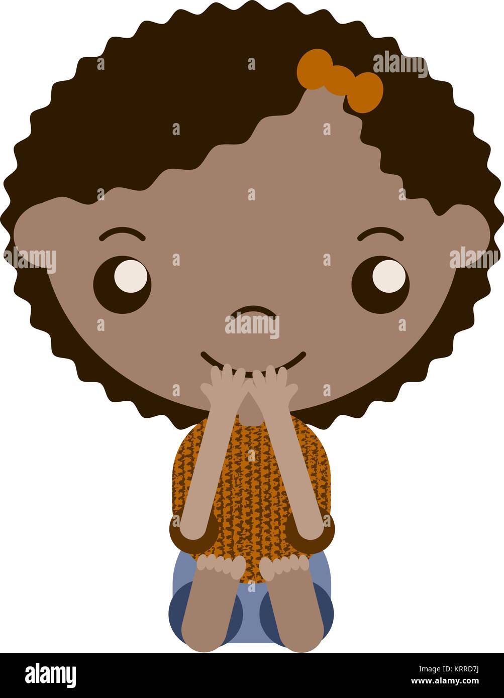 Cartoon girl with brown hair, vector Stock Vector Image & Art - Alamy