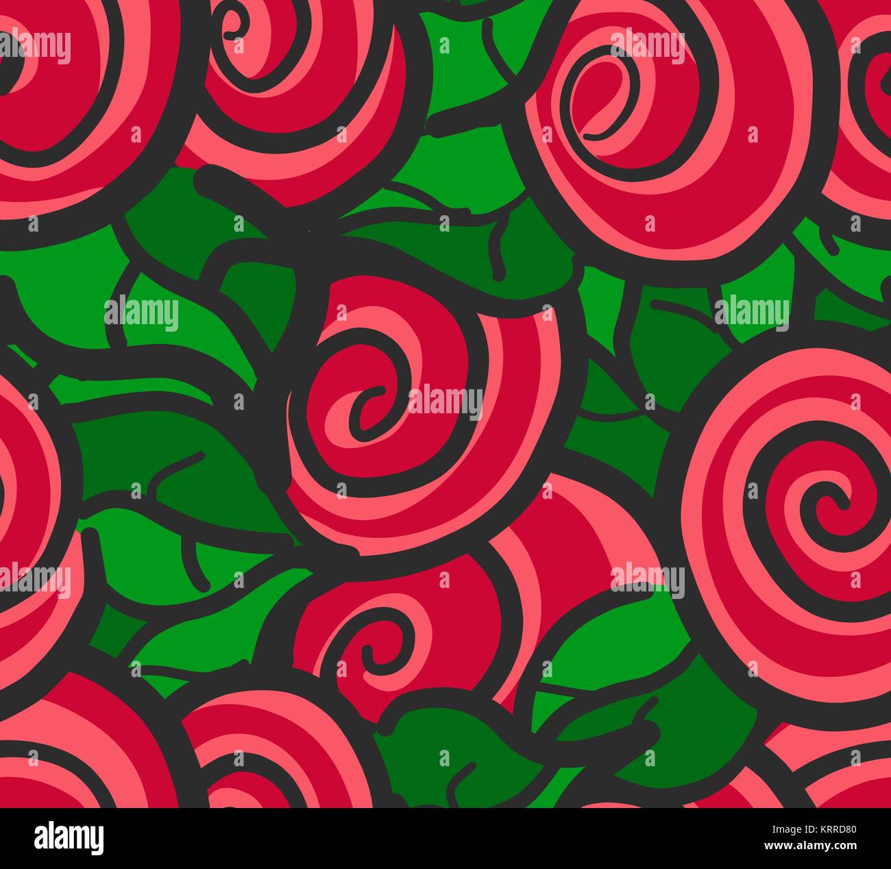 Seamless pattern all red roses, vector Stock Vector Image & Art - Alamy