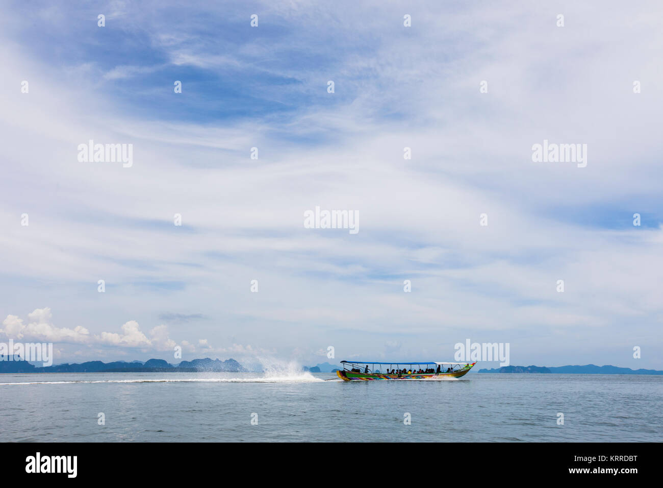 Boat sailing forward in clear hi-res stock photography and images - Alamy