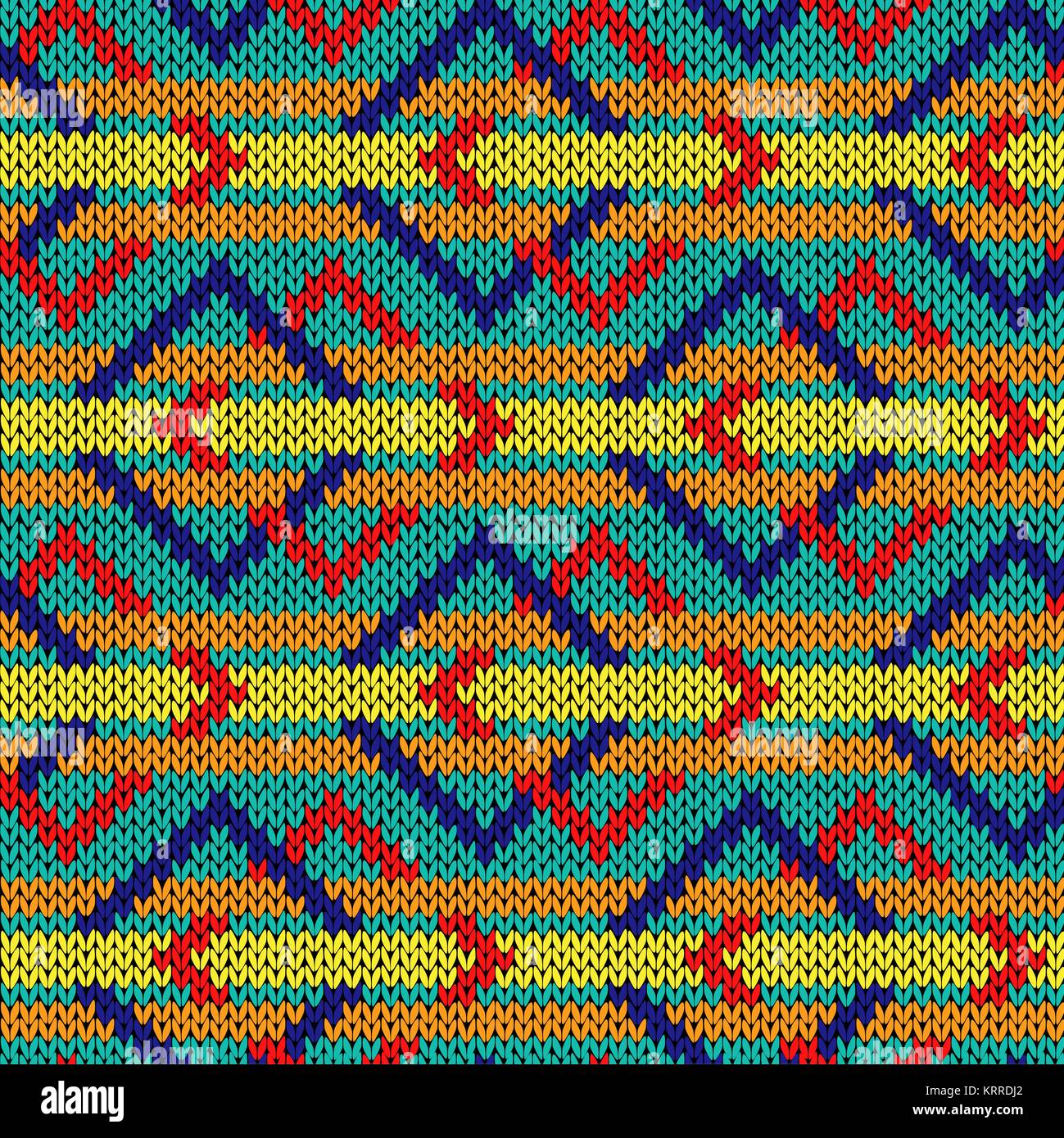 Knitting seamless vector quadratic ornate pattern as a fabric texture ...
