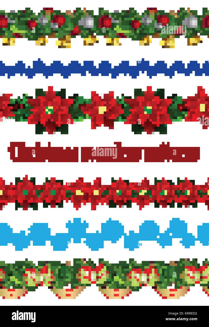 Set of Seamless borders Bright Fun Christmas Winter Holidays Patterns ...