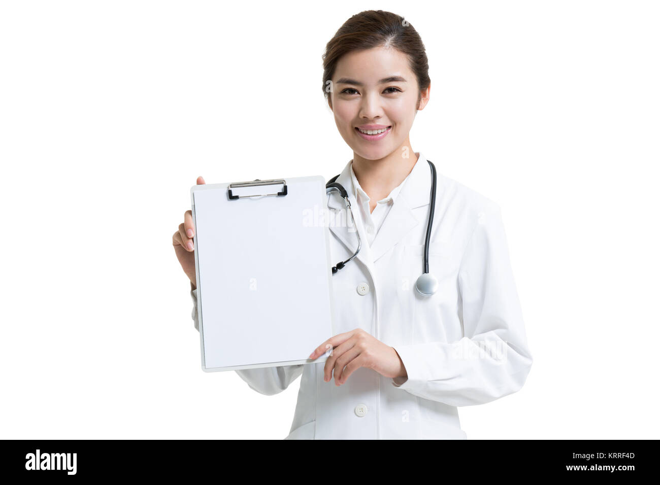 Young female doctor holding medical record Stock Photo - Alamy