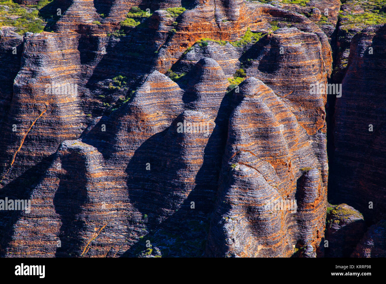 Aerial view of the beehive like colourful sandstone formations of the ...