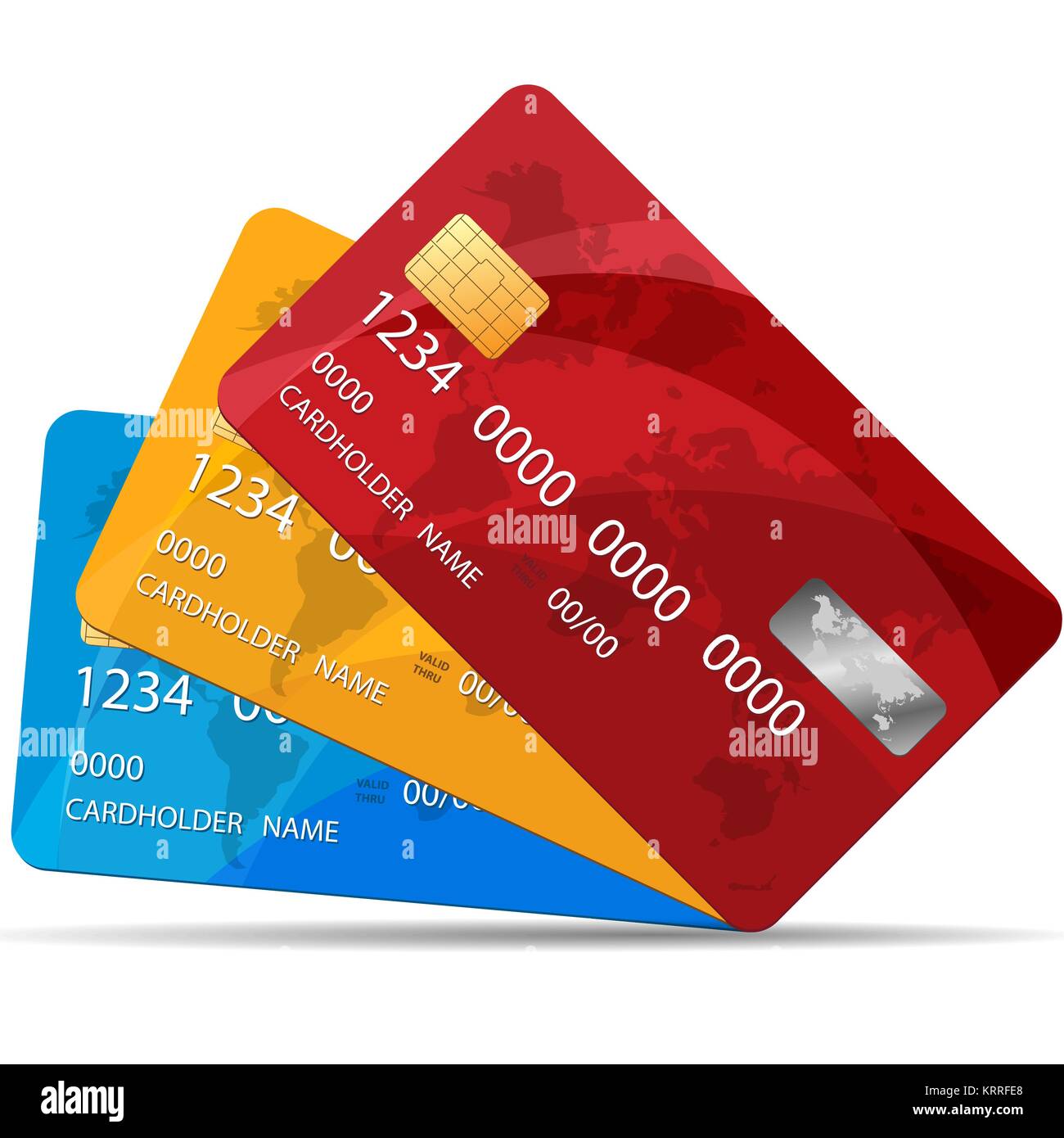 Set of Premium Credit Cards. Vector Illustration. Isolated. 3 colors of Credit Cards Stock ...