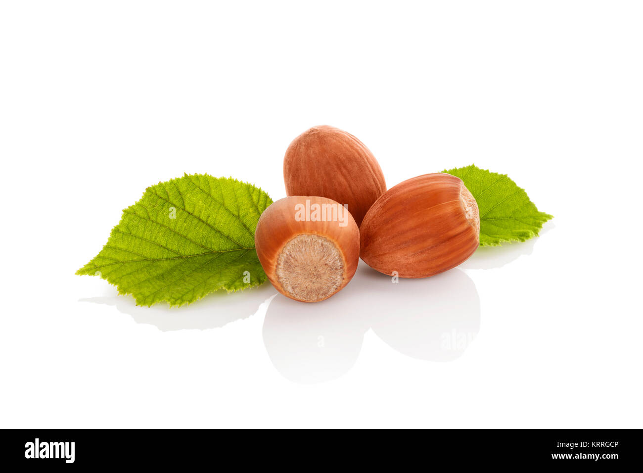 Hazelnuts with leaves isolated on white background Stock Photo - Alamy