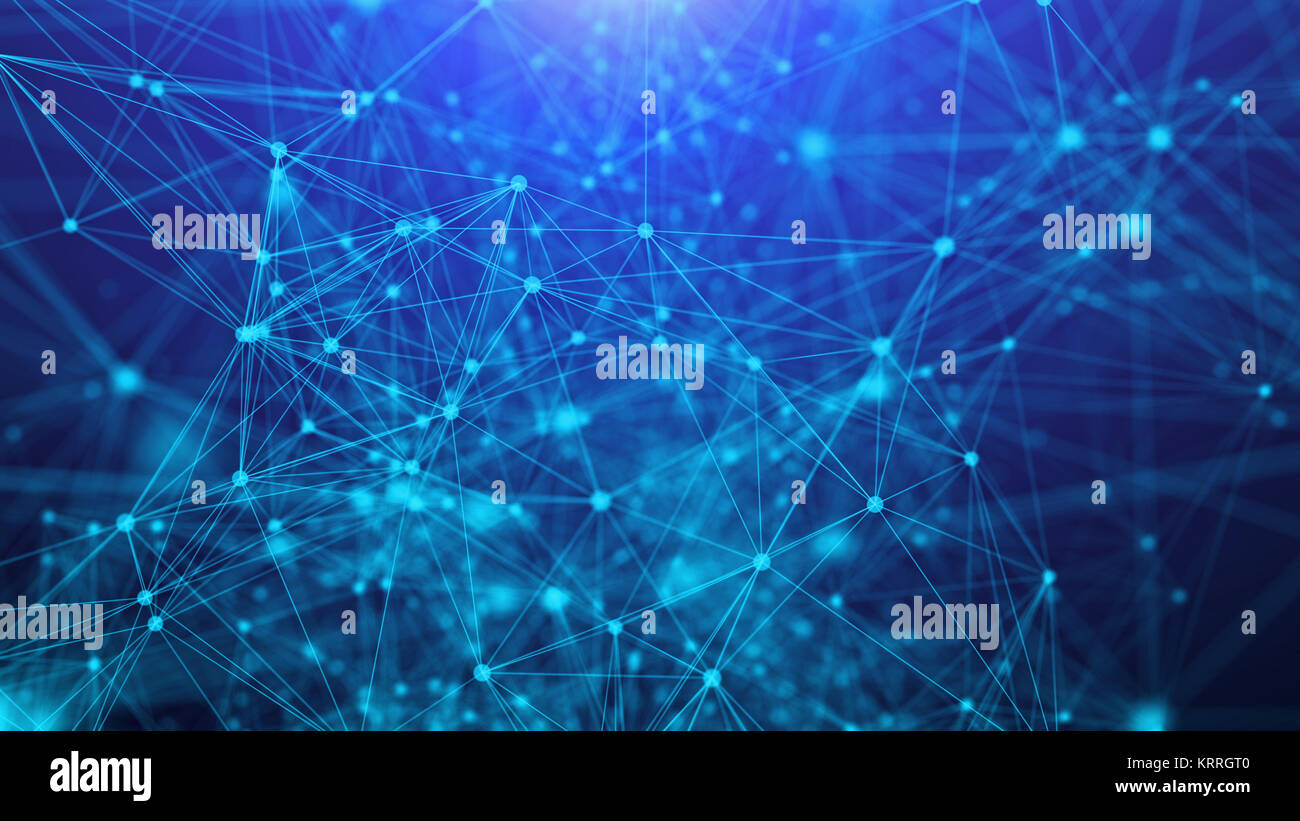 A cyberscape 3d illustration of a grid of different geometric triangles ...