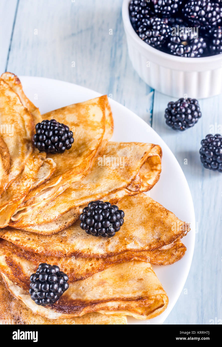 Pile of crepes on the plate Stock Photo - Alamy