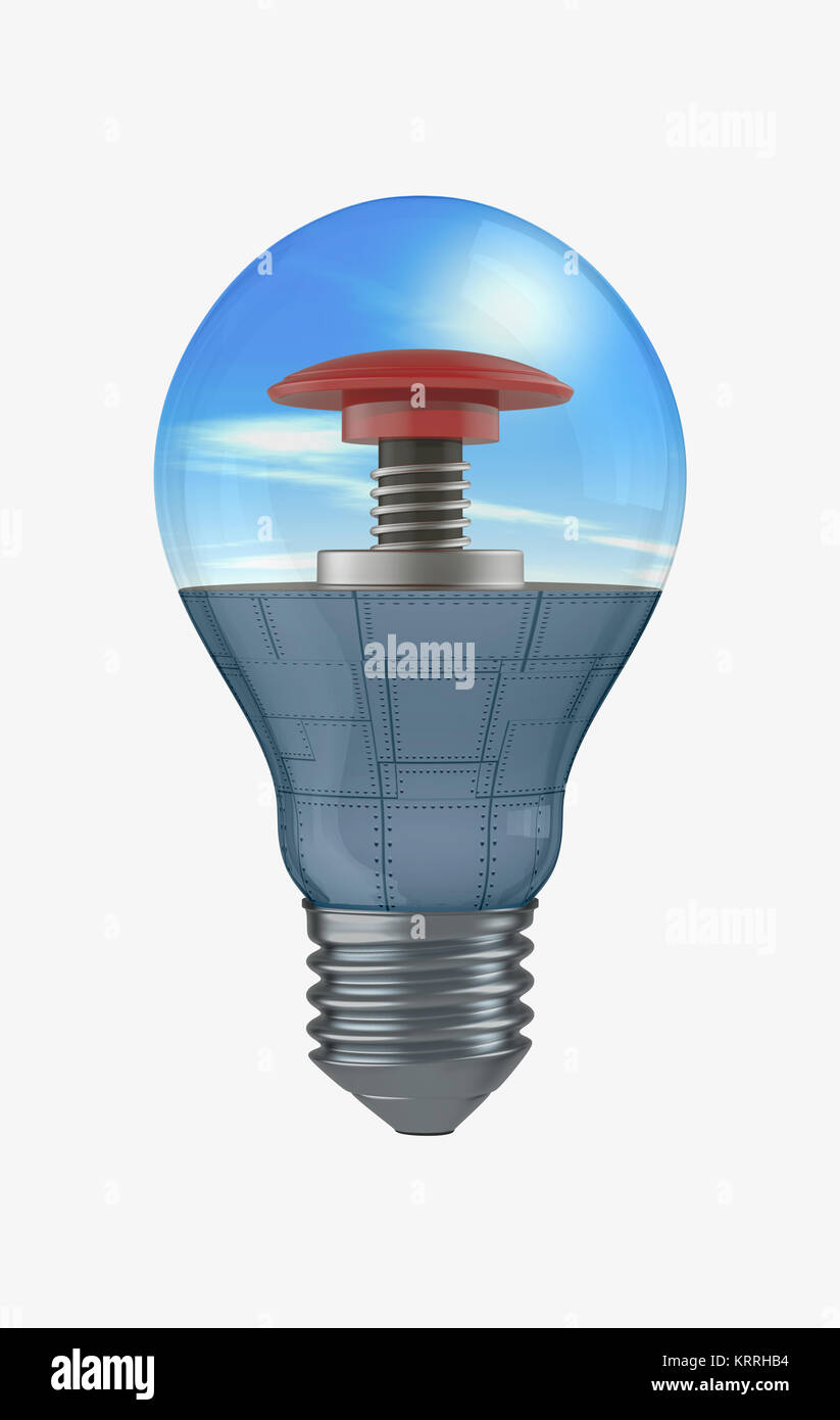 light bulb with a button Stock Photo - Alamy