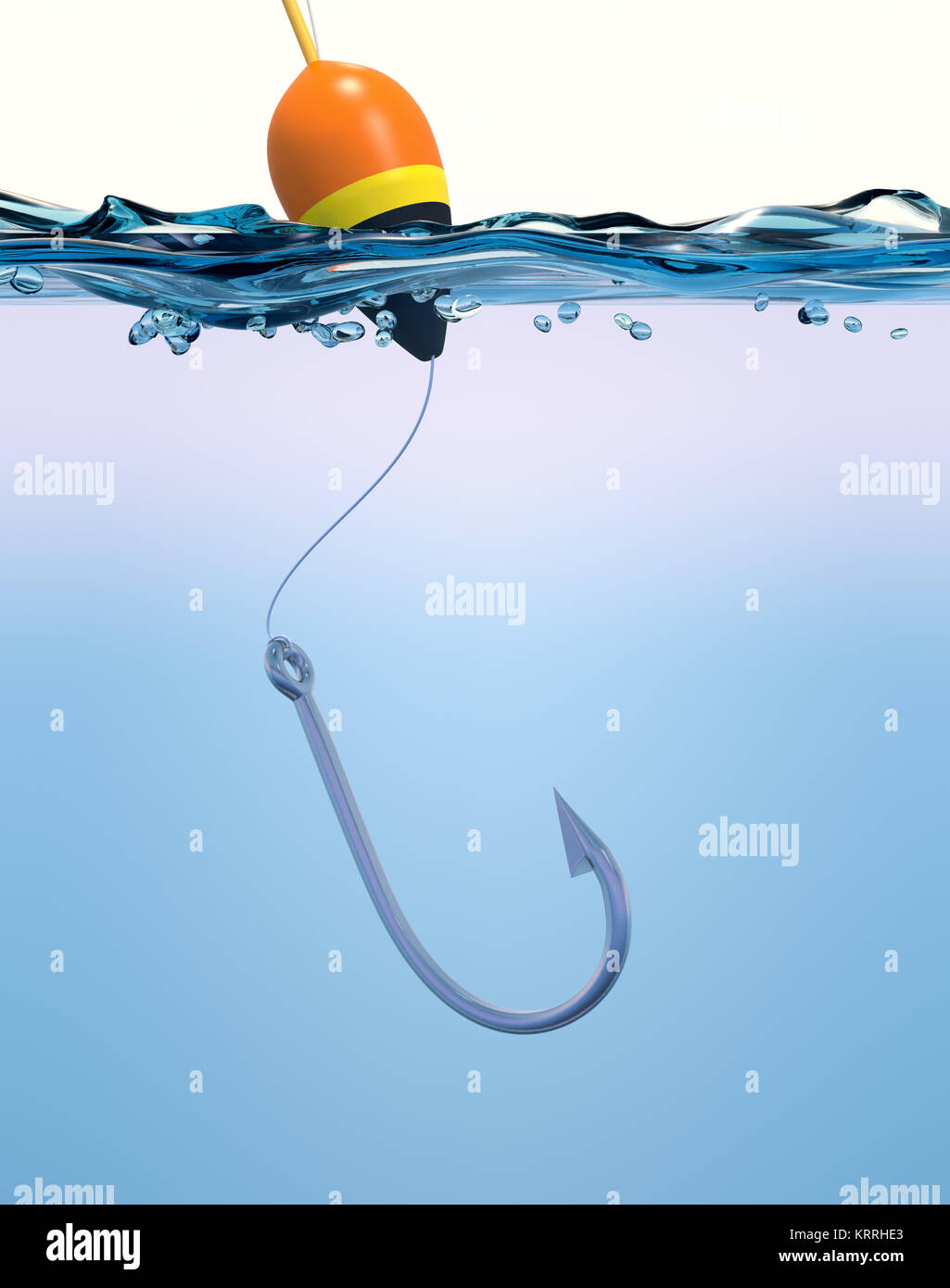 fish hook on the water Stock Photo - Alamy