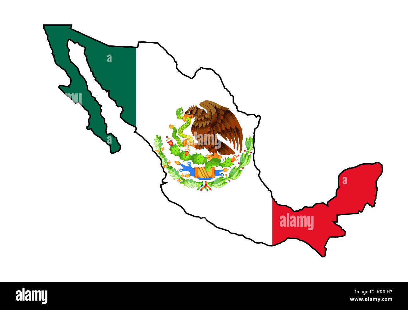 Mexican flag map silhouette hi-res stock photography and images - Alamy