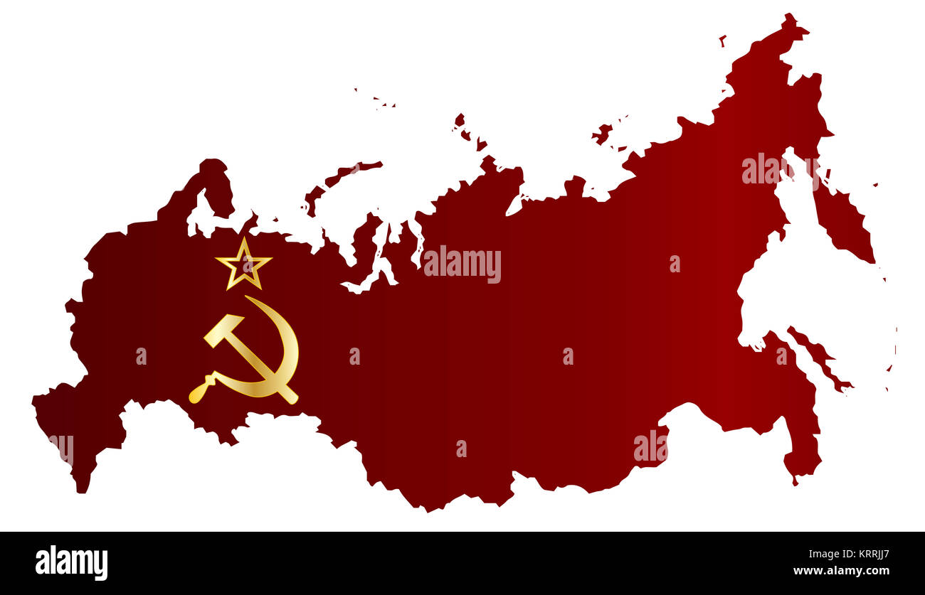 Russian Red Flag Silhouette Map Stock Photo - Alamy