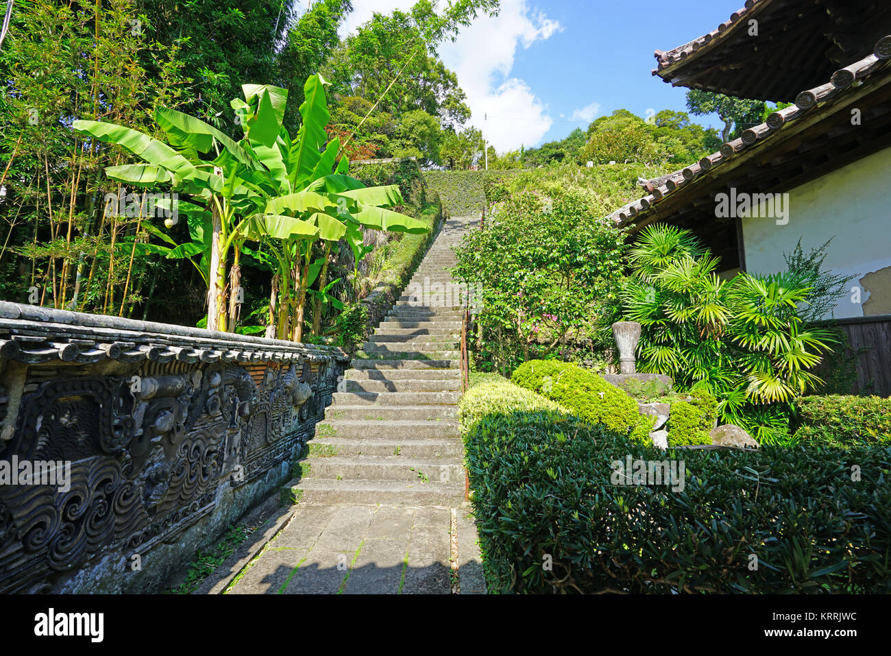 View of the Shofuku-ji, a landmark Obaku zen temple located in Nagasaki ...