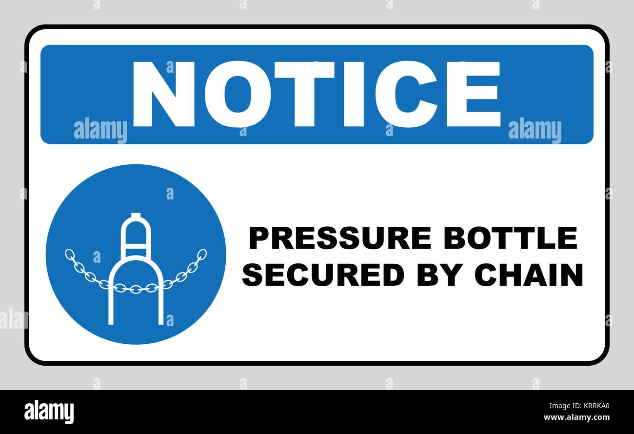 Pressure bottle secured by chain icon. Compressed bottle sign. Vector ...