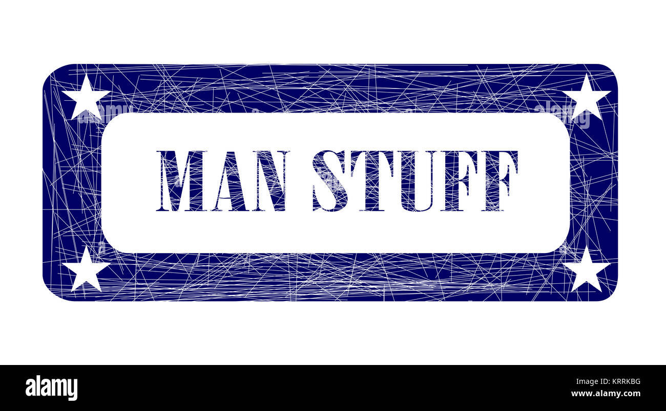 Blue Ink Stamp Man Stuff Stock Photo - Alamy