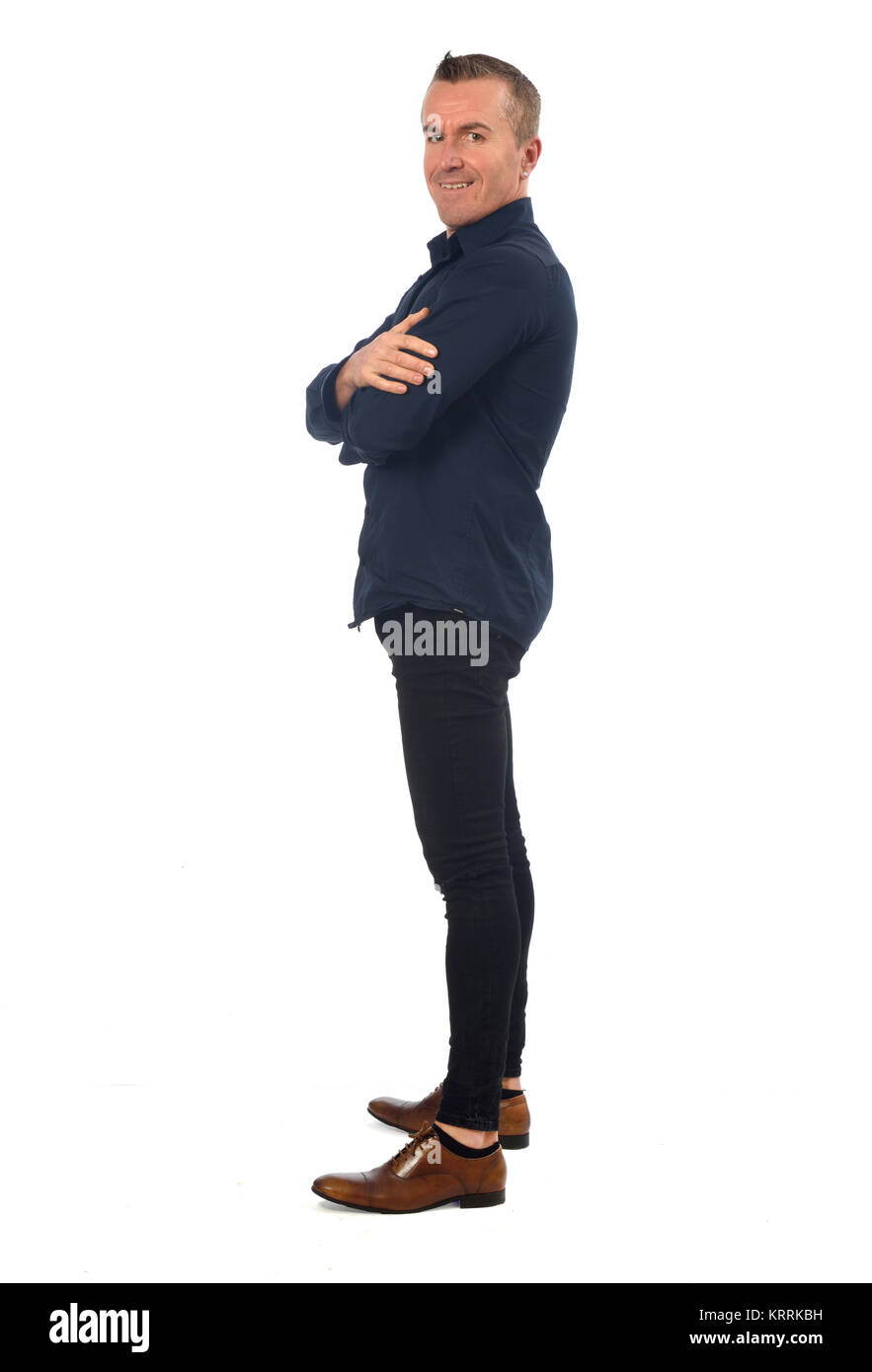 portrait of a man on white background Stock Photo - Alamy