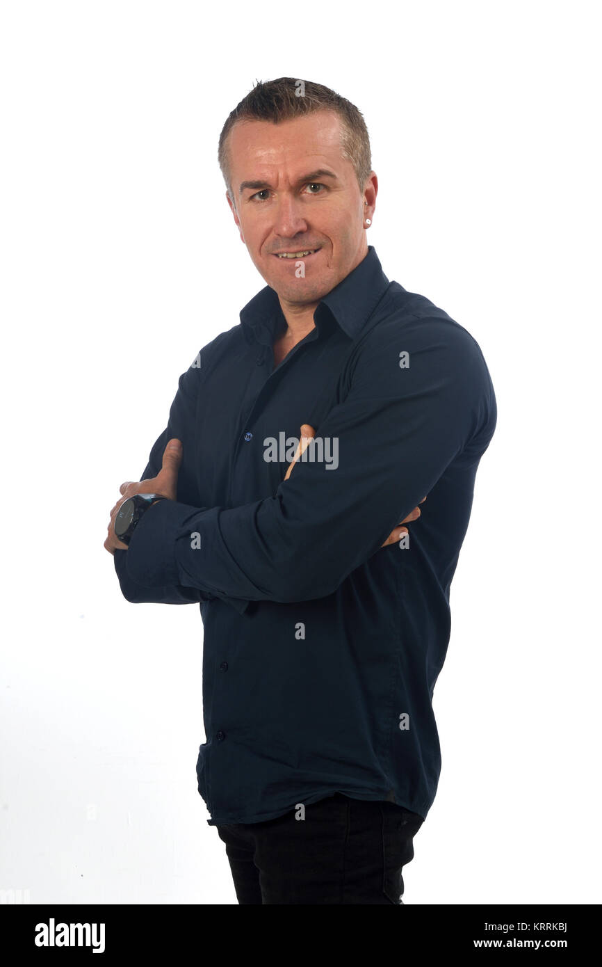 portrait of a man on white background Stock Photo - Alamy