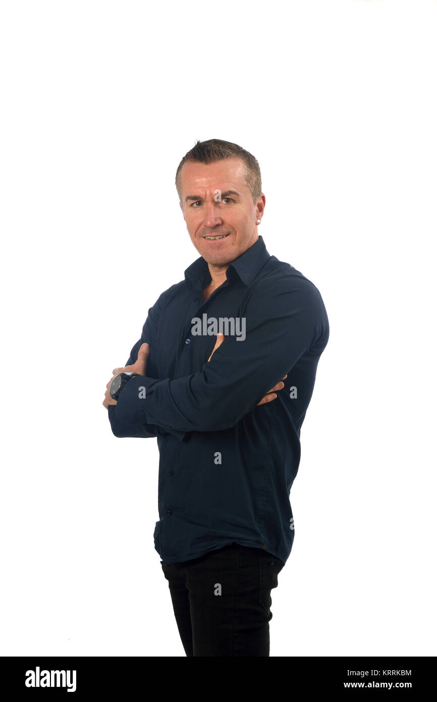 portrait of a man on white background Stock Photo - Alamy