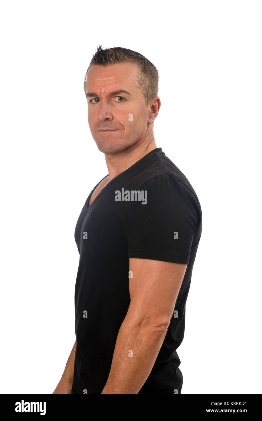 portrait of a man on white background Stock Photo - Alamy
