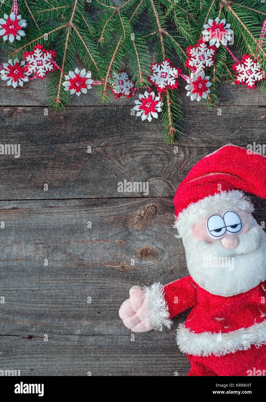 Christmas background with snow and Santa Claus Stock Photo - Alamy