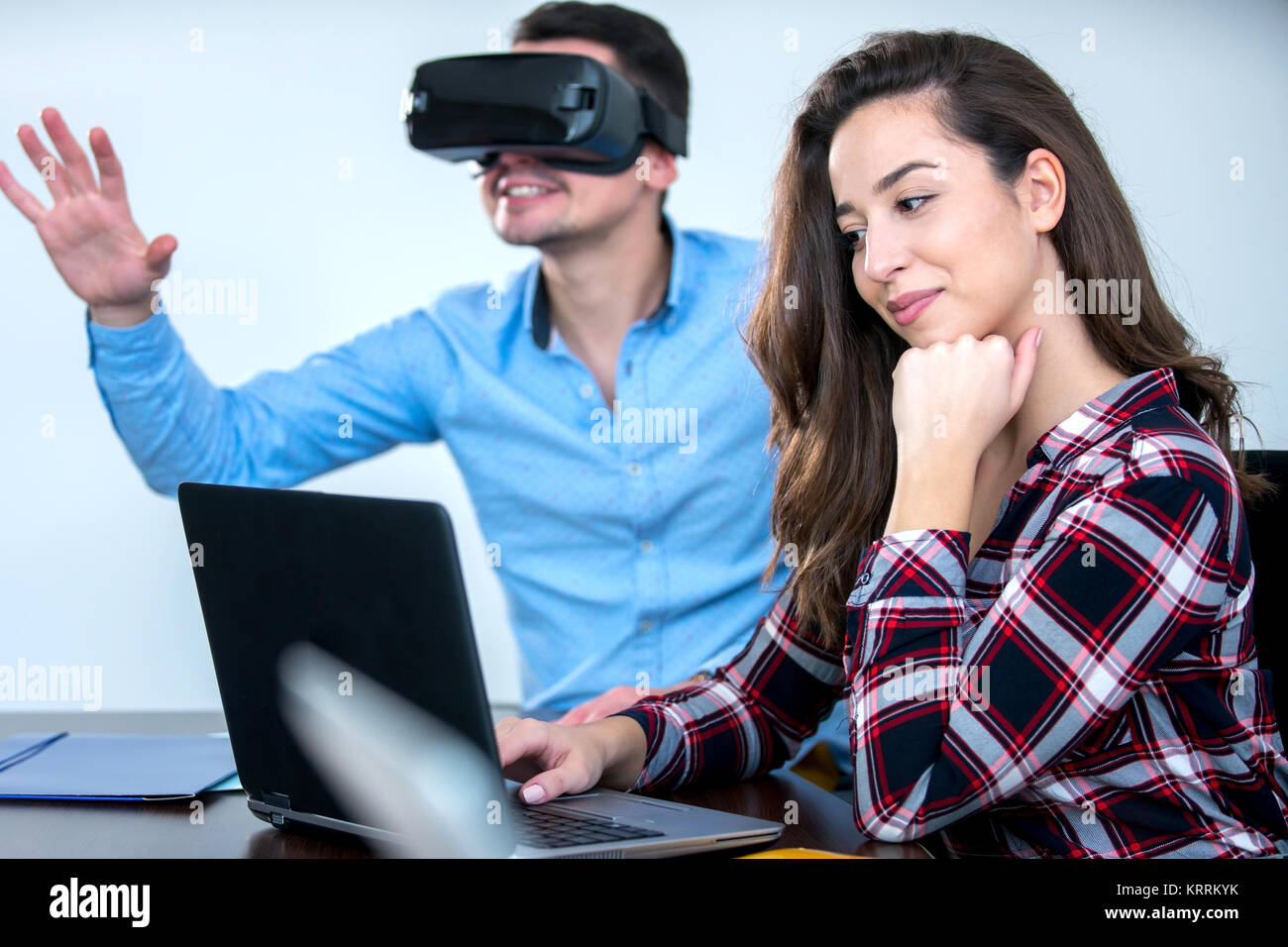 Young people having fun at startup metting discusting ideas Stock Photo ...