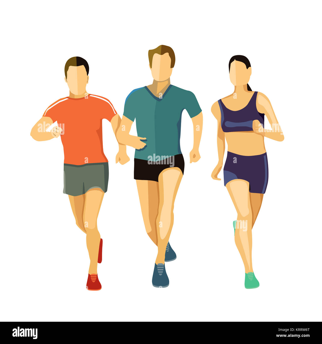 Group of runners Cut Out Stock Images & Pictures - Alamy