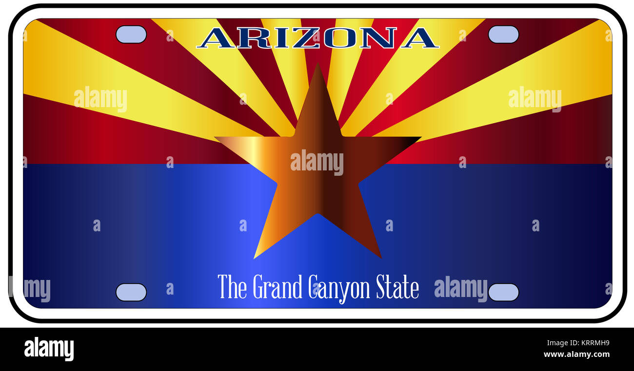 Arizona State License Plate Flag Stock Photo - Alamy