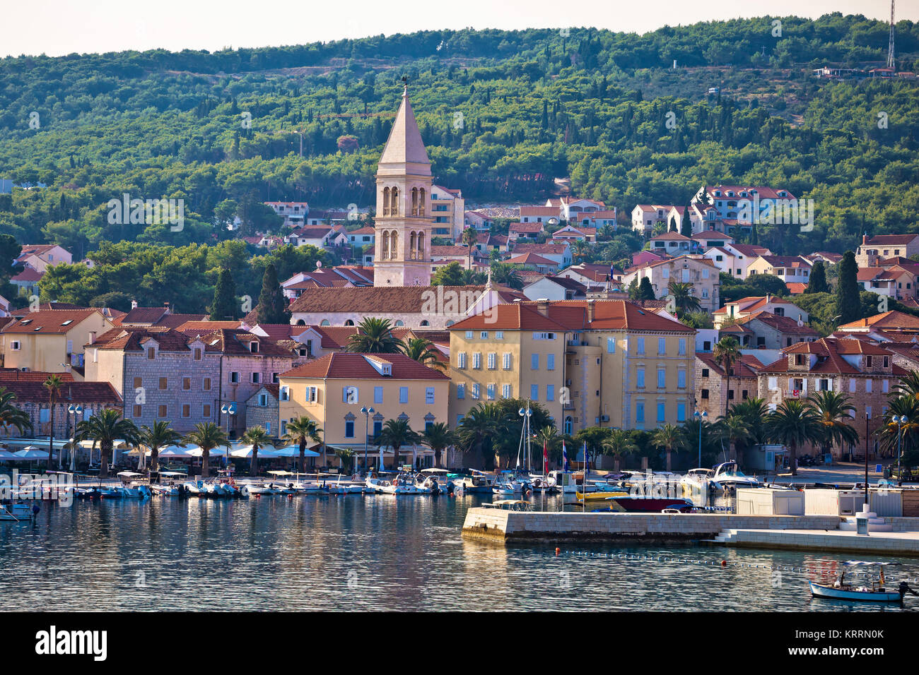 Supetar waterfront view from sea Stock Photo - Alamy