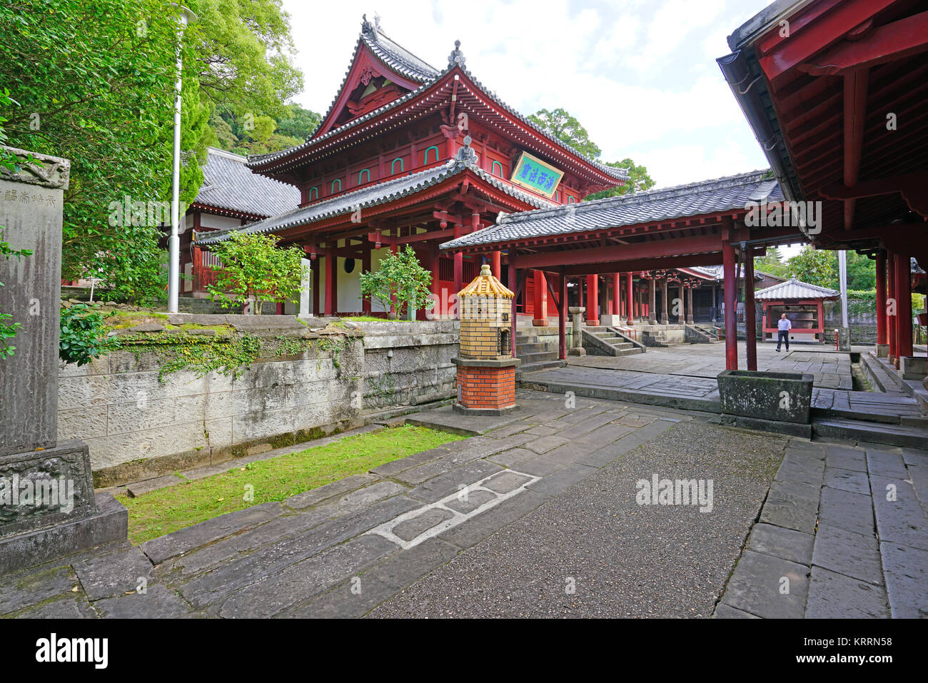 View of the Sofuku-ji, a landmark Obaku zen temple located in Nagasaki ...