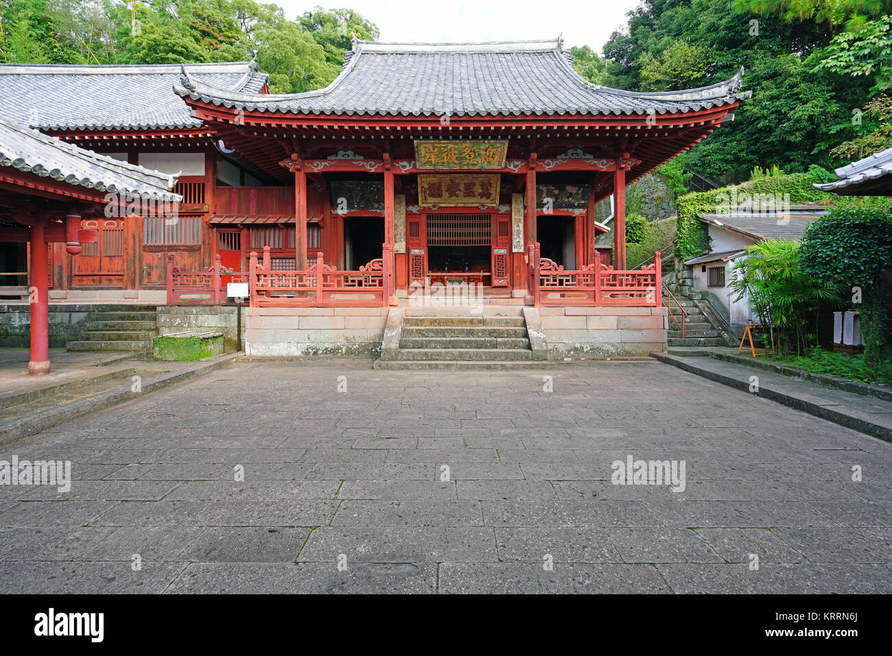 View of the Sofuku-ji, a landmark Obaku zen temple located in Nagasaki ...